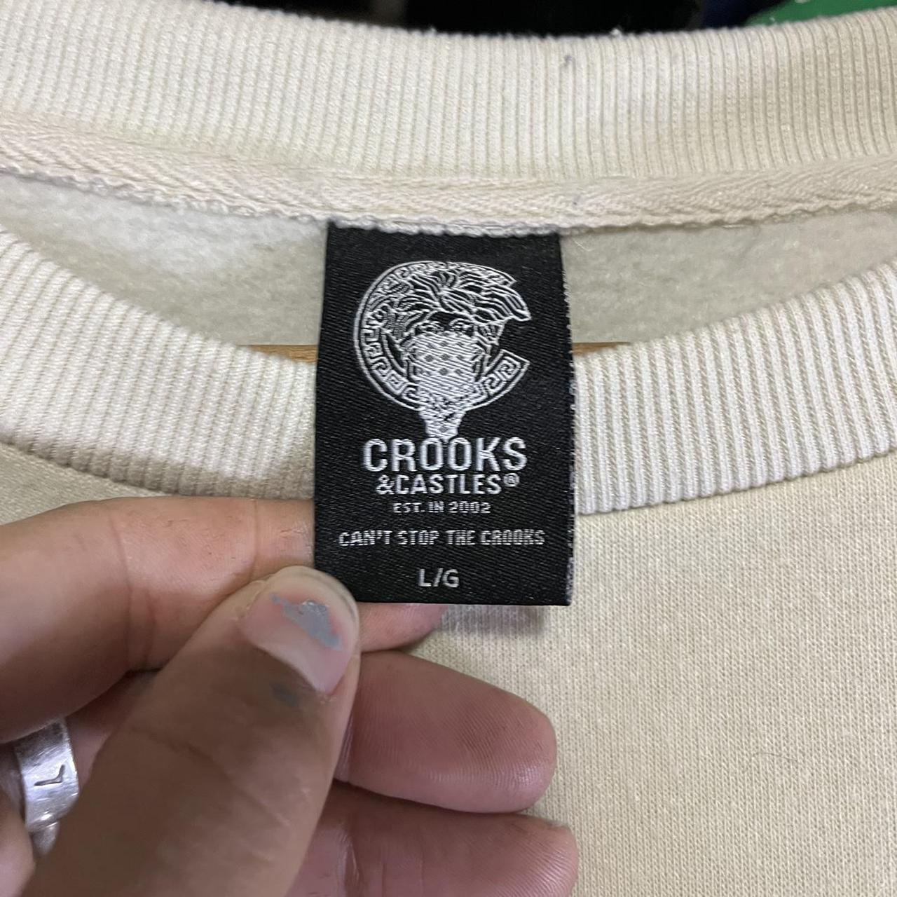 Crooks and castles cream color spell out essential... | Depop