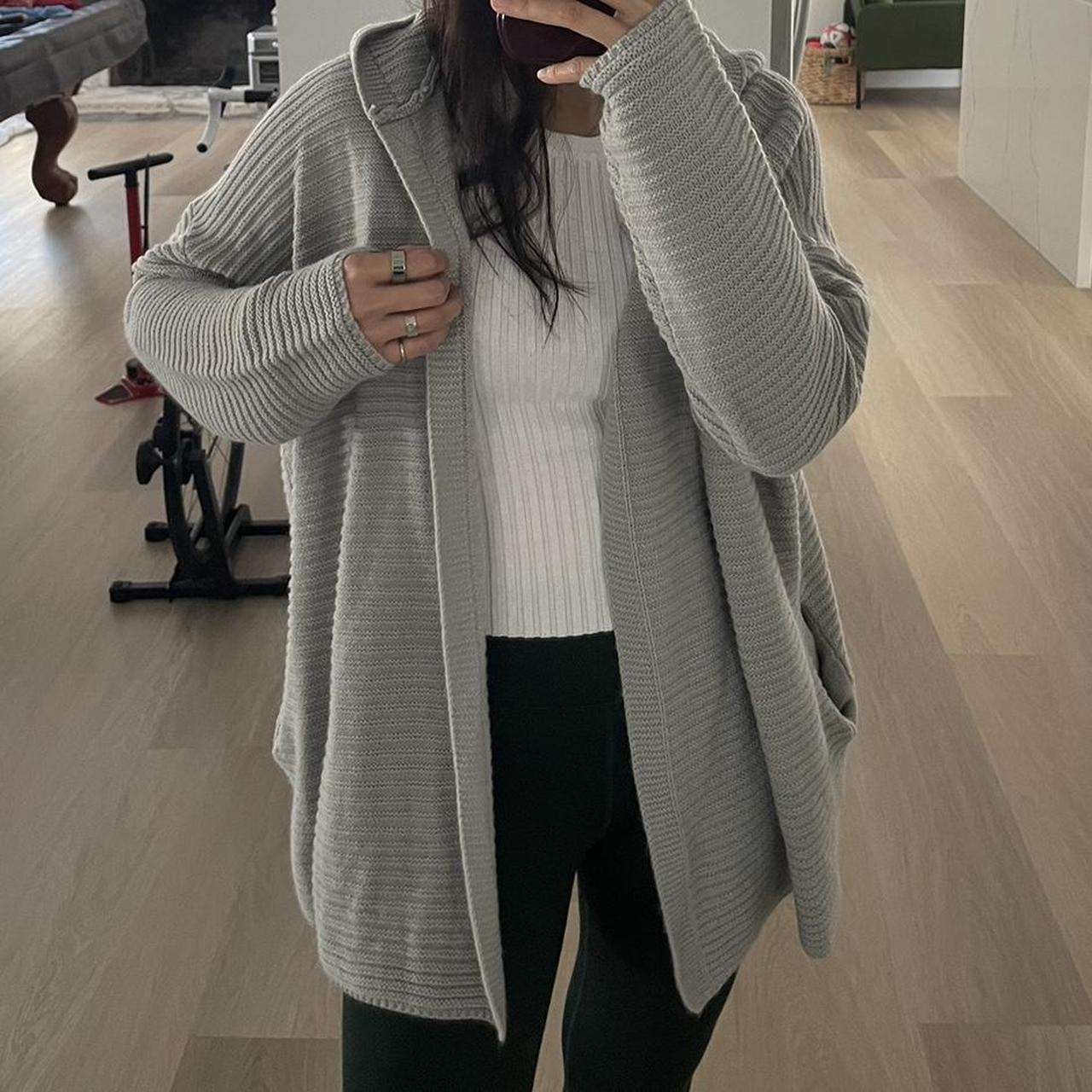 Sheinside hooded ribbed sweater! Cozy and... - Depop