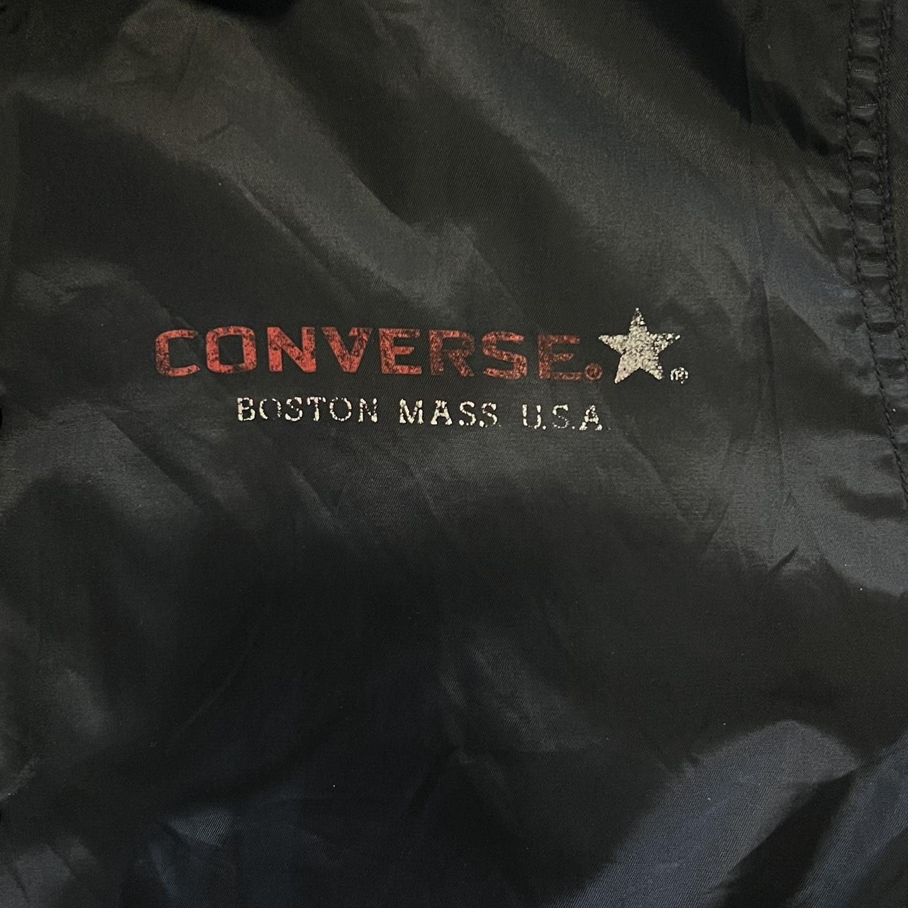 Vintage converse Boston mass USA jacket Writing is... - Depop