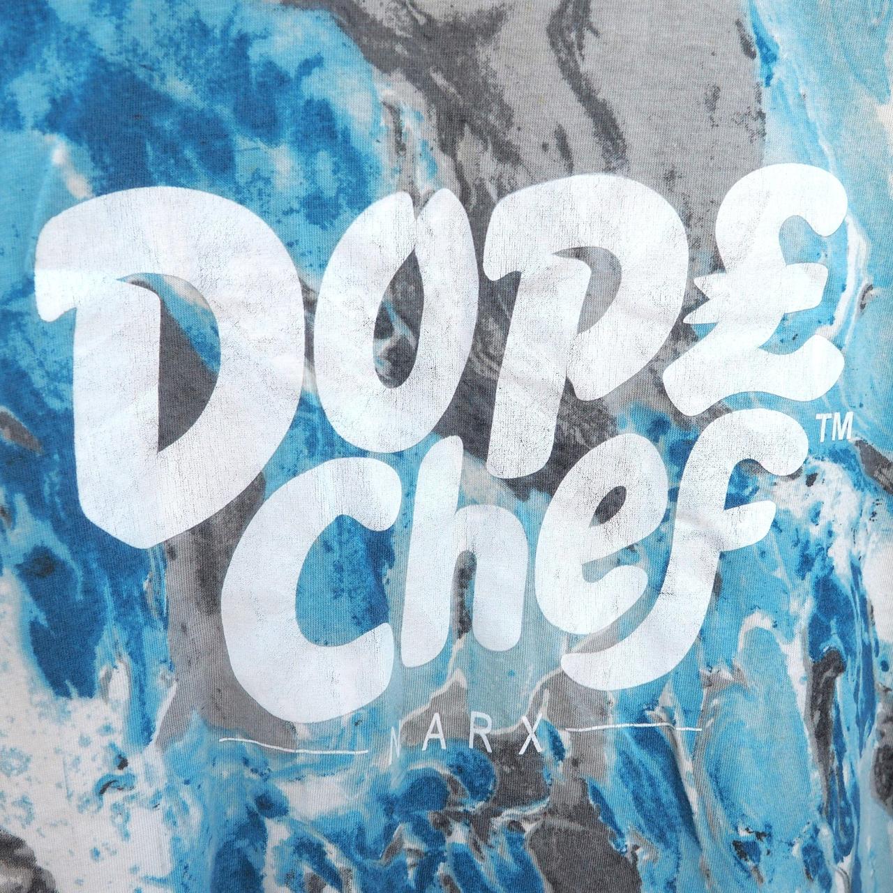Dope Chef Narx Men's Blue Abstract Crew Neck T-Shirt... - Depop