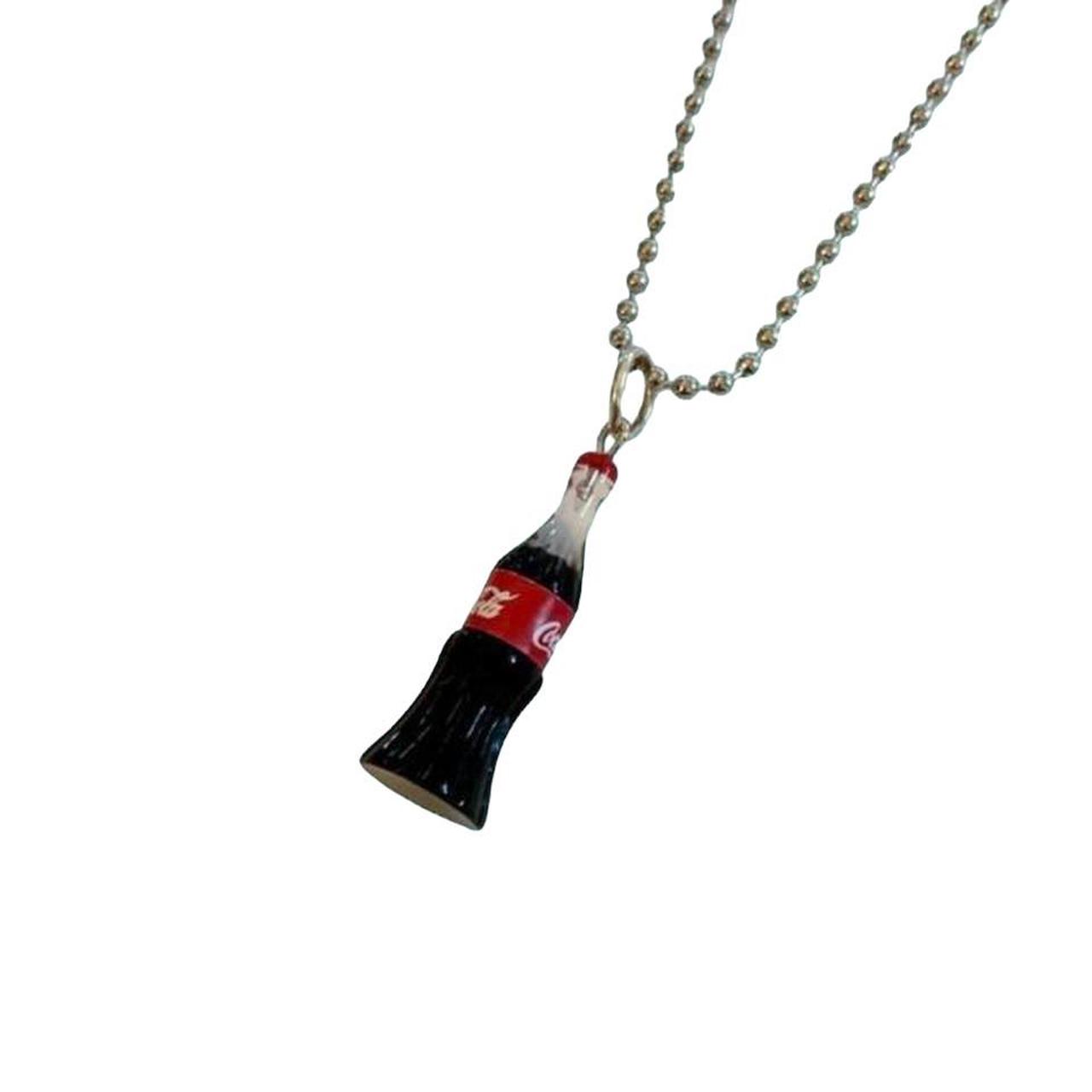 Coca Cola / Coke bottle pendant necklace on a ball... - Depop