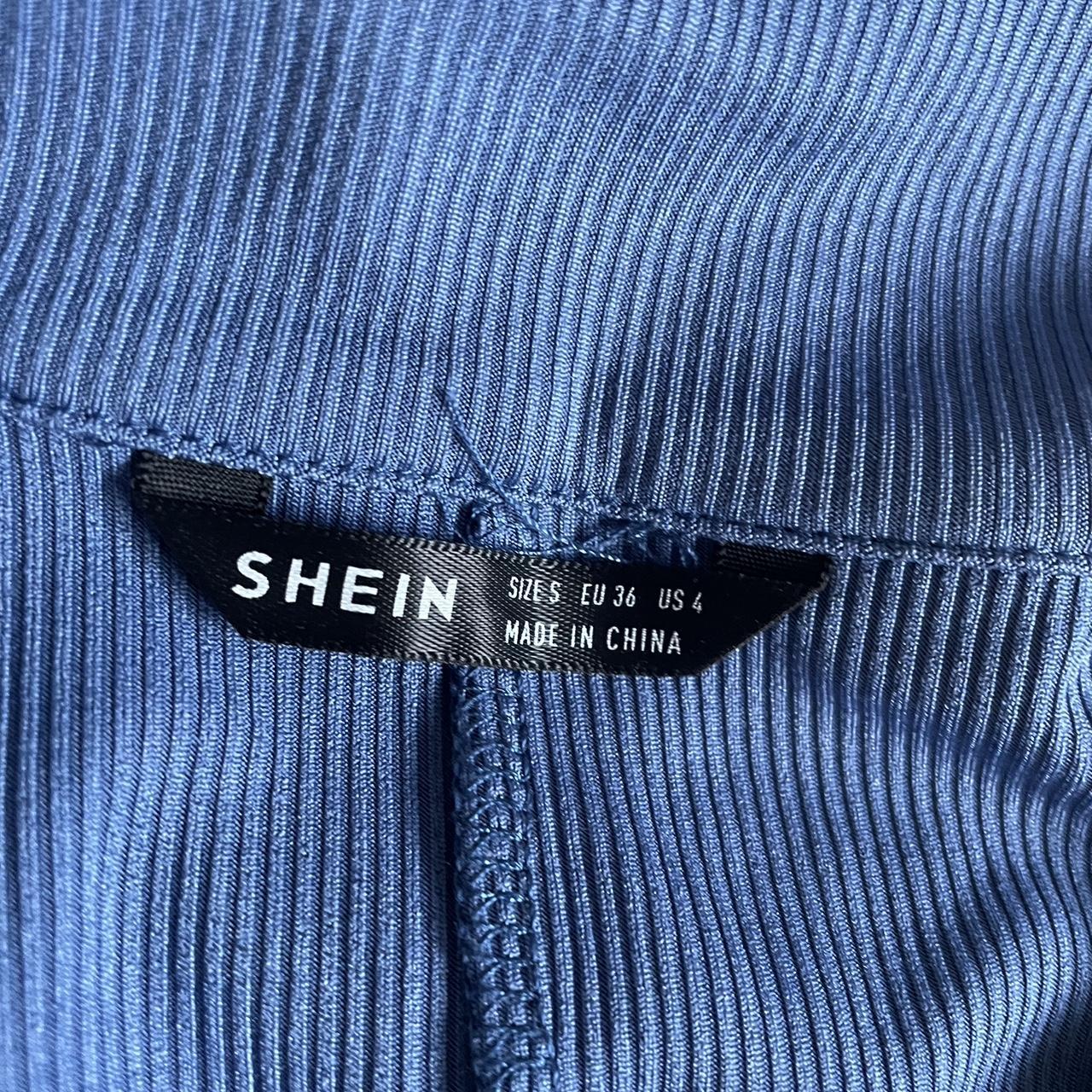 Shein blue button up playsuit, size s - Depop