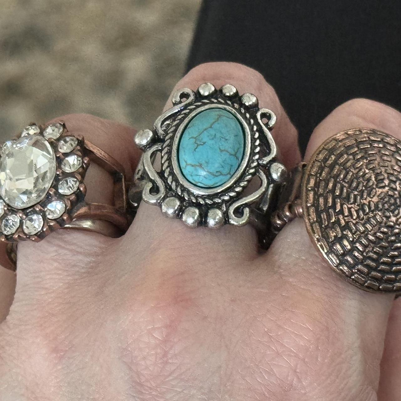 3 Strechy rings. Preloved and some weqr on the back.... - Depop