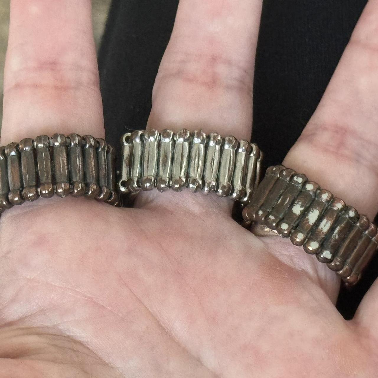 3 Strechy rings. Preloved and some weqr on the back.... - Depop