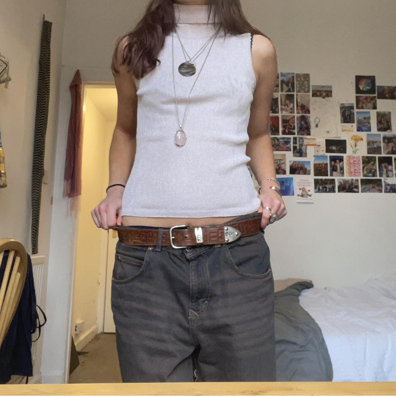 MANGO sparkly lilac purple turtle neck, high neck... - Depop