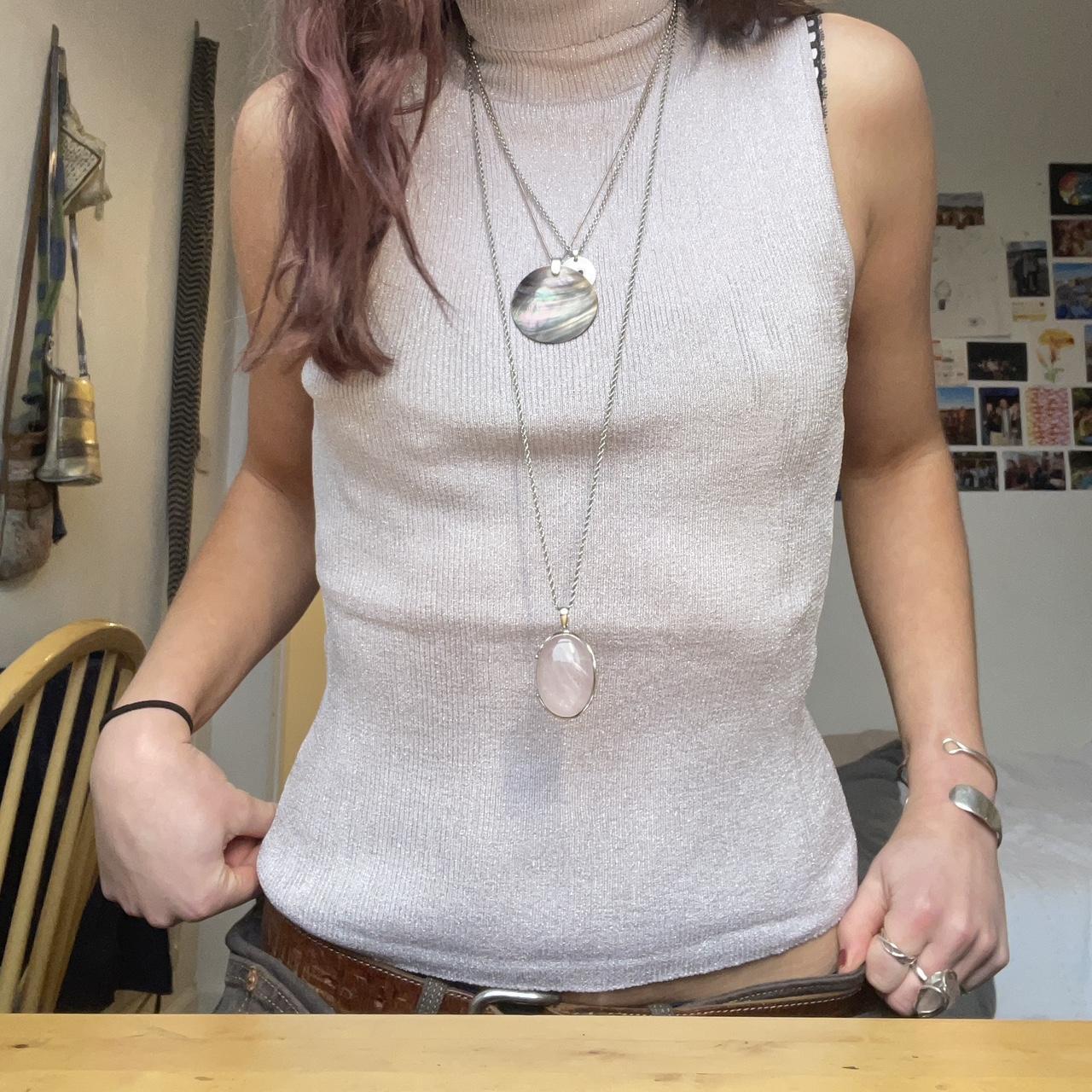 MANGO sparkly lilac purple turtle neck, high neck... - Depop