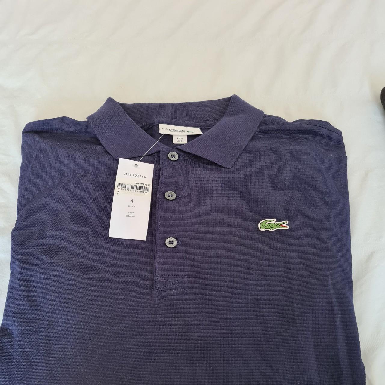 Navy long sleeve Lacoste polo shirt. Size M Been... - Depop