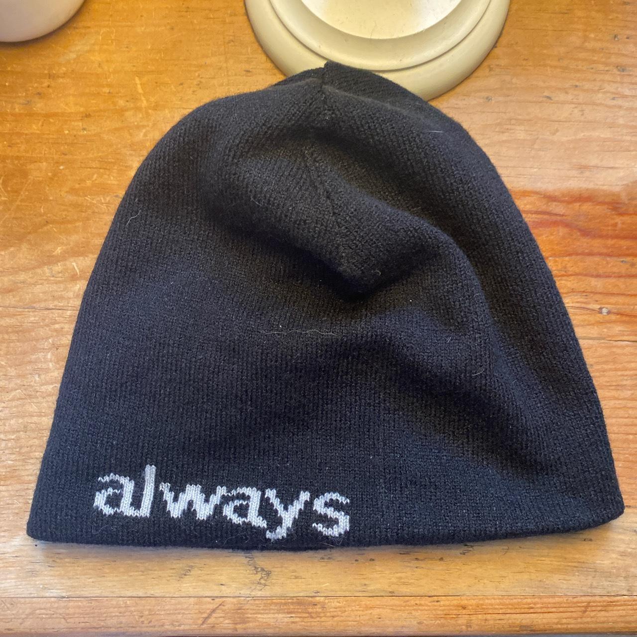 black and grey reversible adwysd beanie. never worn,... - Depop