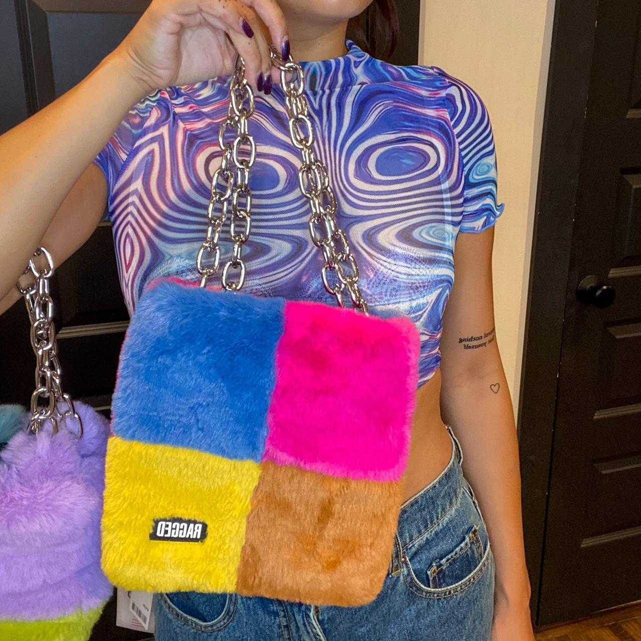 Fuzzy Shoulder Bag - Depop