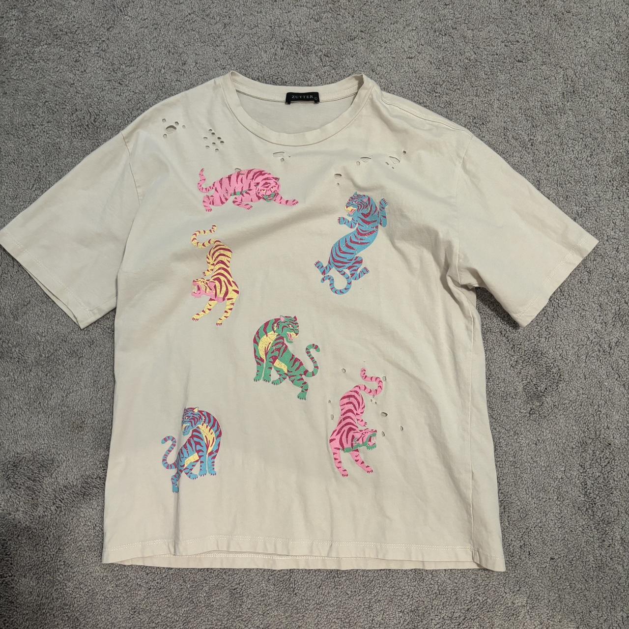 Tiger tee. Brand is Zutter. Never worn. Over sized... - Depop
