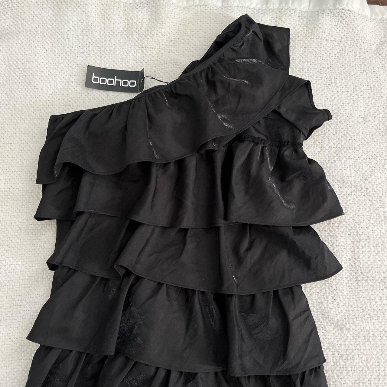 Boohoo black ruffle dress Size small - Depop