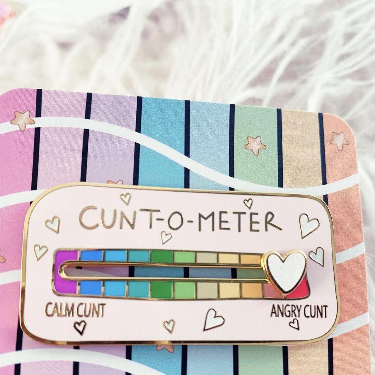 C*nt O meter Swear Movable Happy Sad Rude Pink Gold... - Depop
