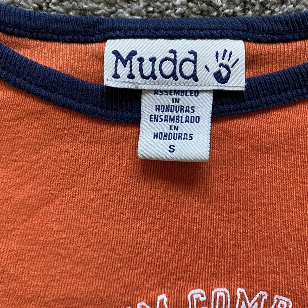 y2k MUDD jeans orange baby tee size small/medium so... - Depop