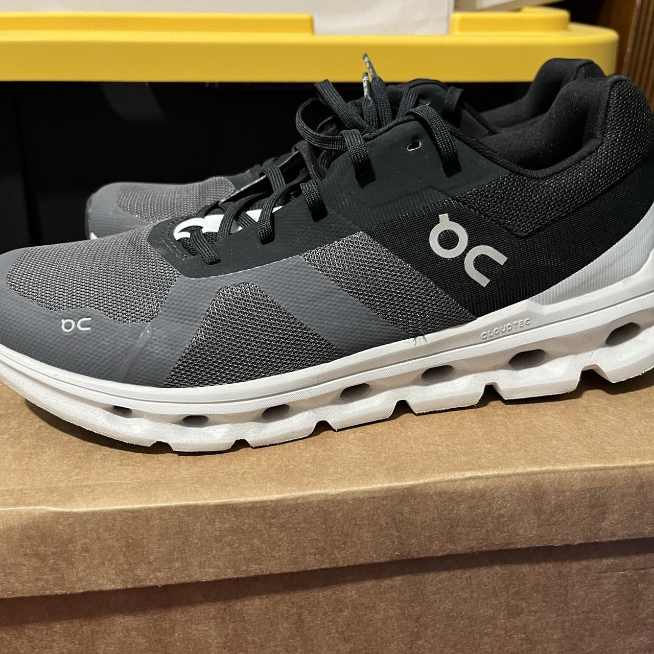 On Running Men's Black and Grey Trainers | Depop