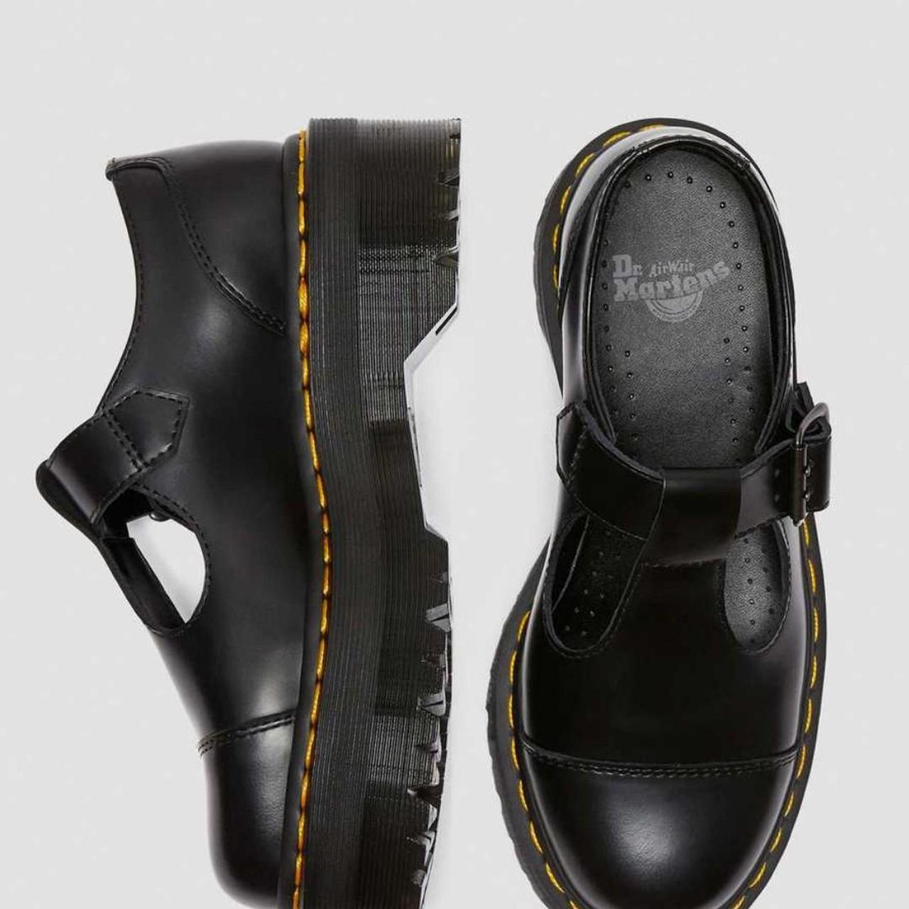 Bethane Polished Smooth Leather Platform Shoes Dr... - Depop