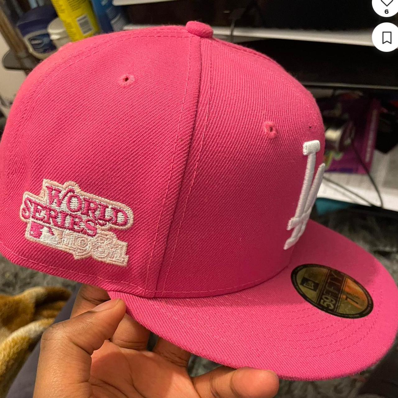 Pink New Era Cap really good cap and easy to put on... - Depop