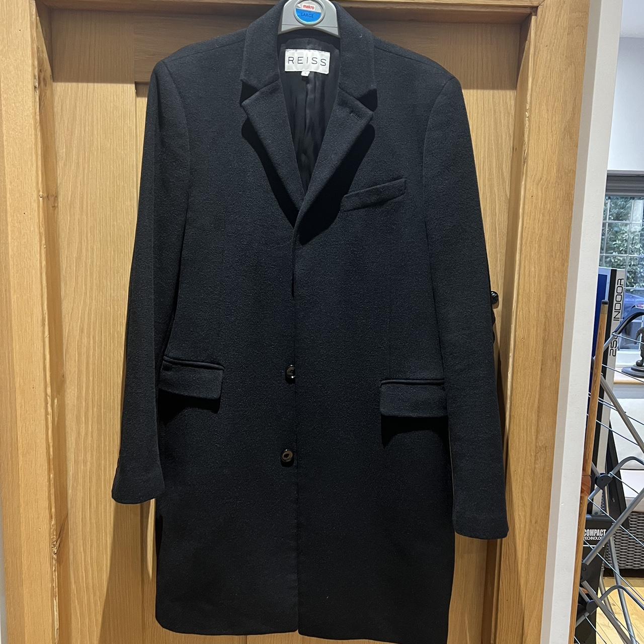 Black Reiss men’s overcoat. Still in very good... - Depop