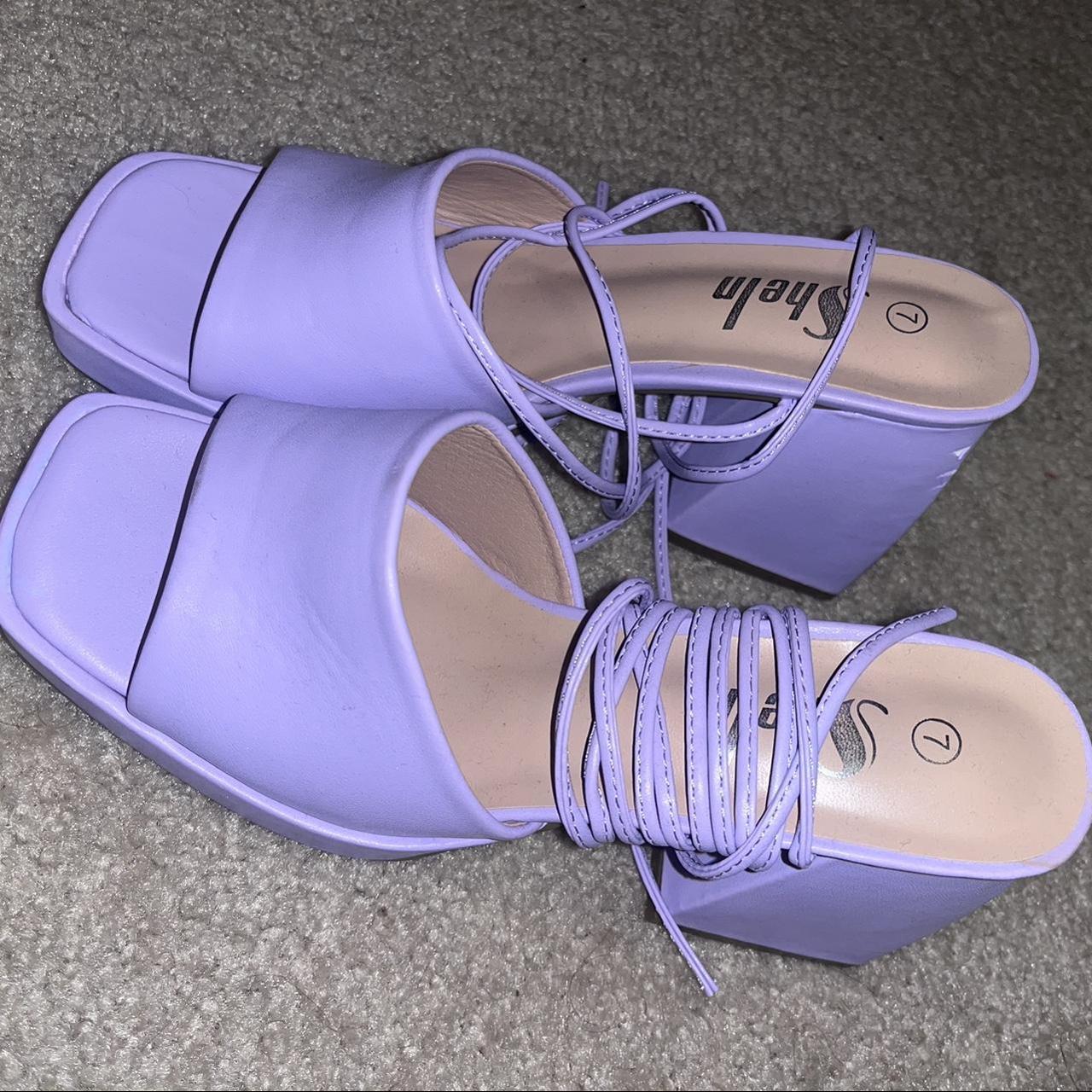 Purple Lace Up Heels - Depop
