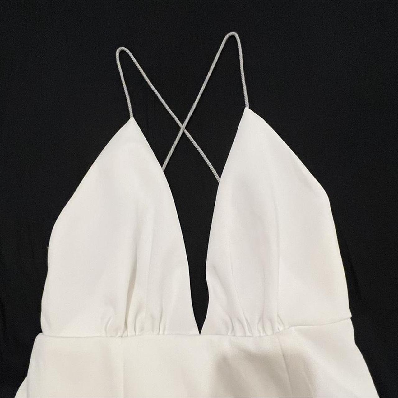 White low back split hem dress. Never worn brand new... - Depop