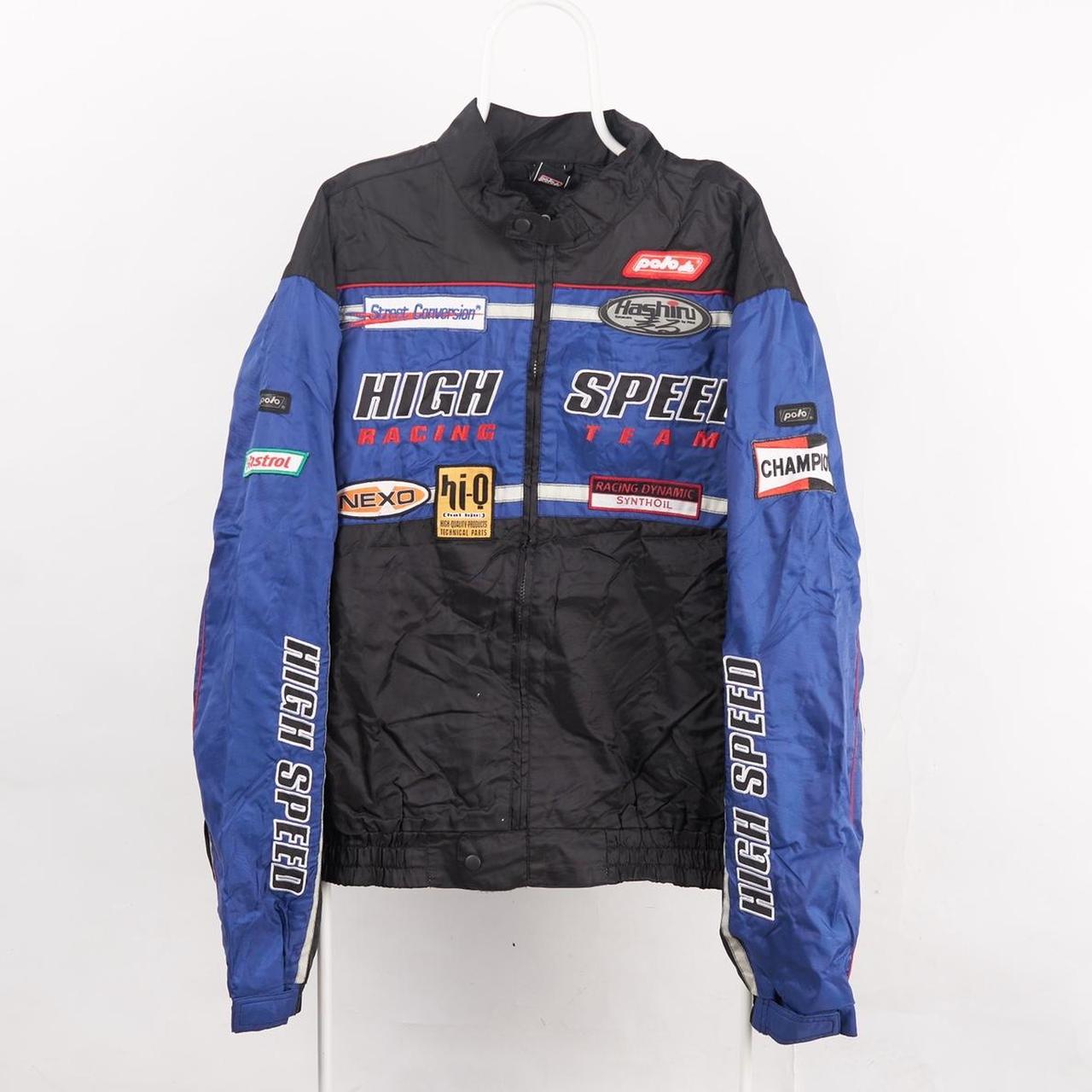 Vintage 90’s NASCAR Racing Jacket Black XL High... - Depop