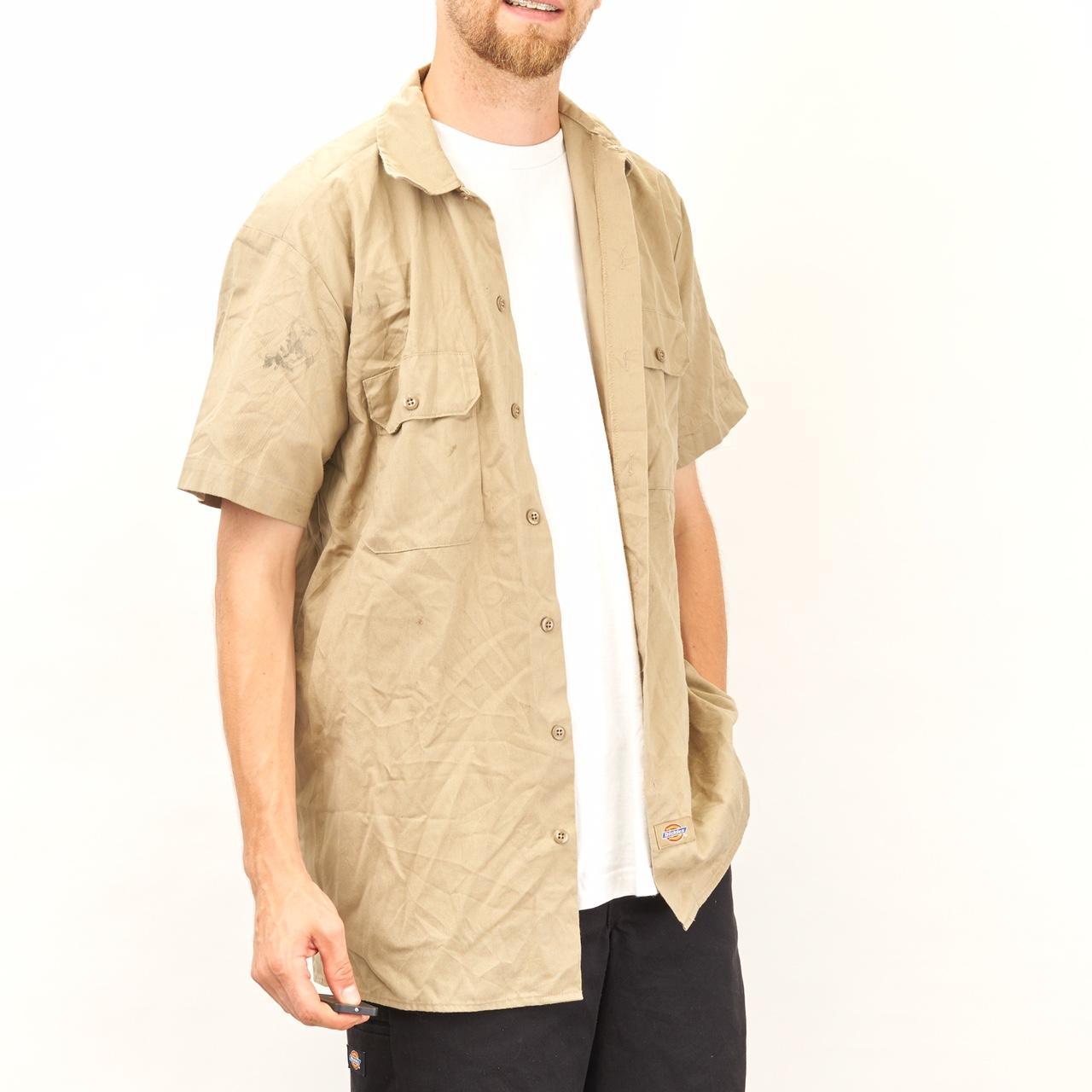 Vintage Dickies Shirt Tan Medium Dickies Workwear Depop