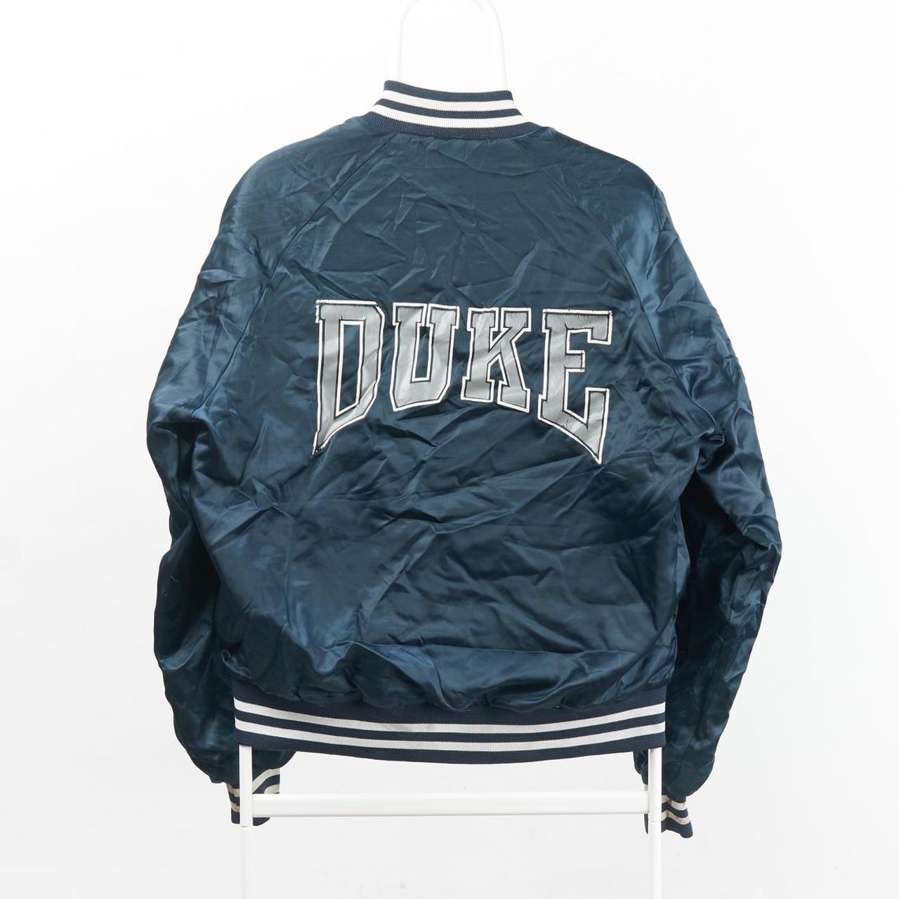 80s Duke Blue Devils Varsity Jacket Navy... - Depop