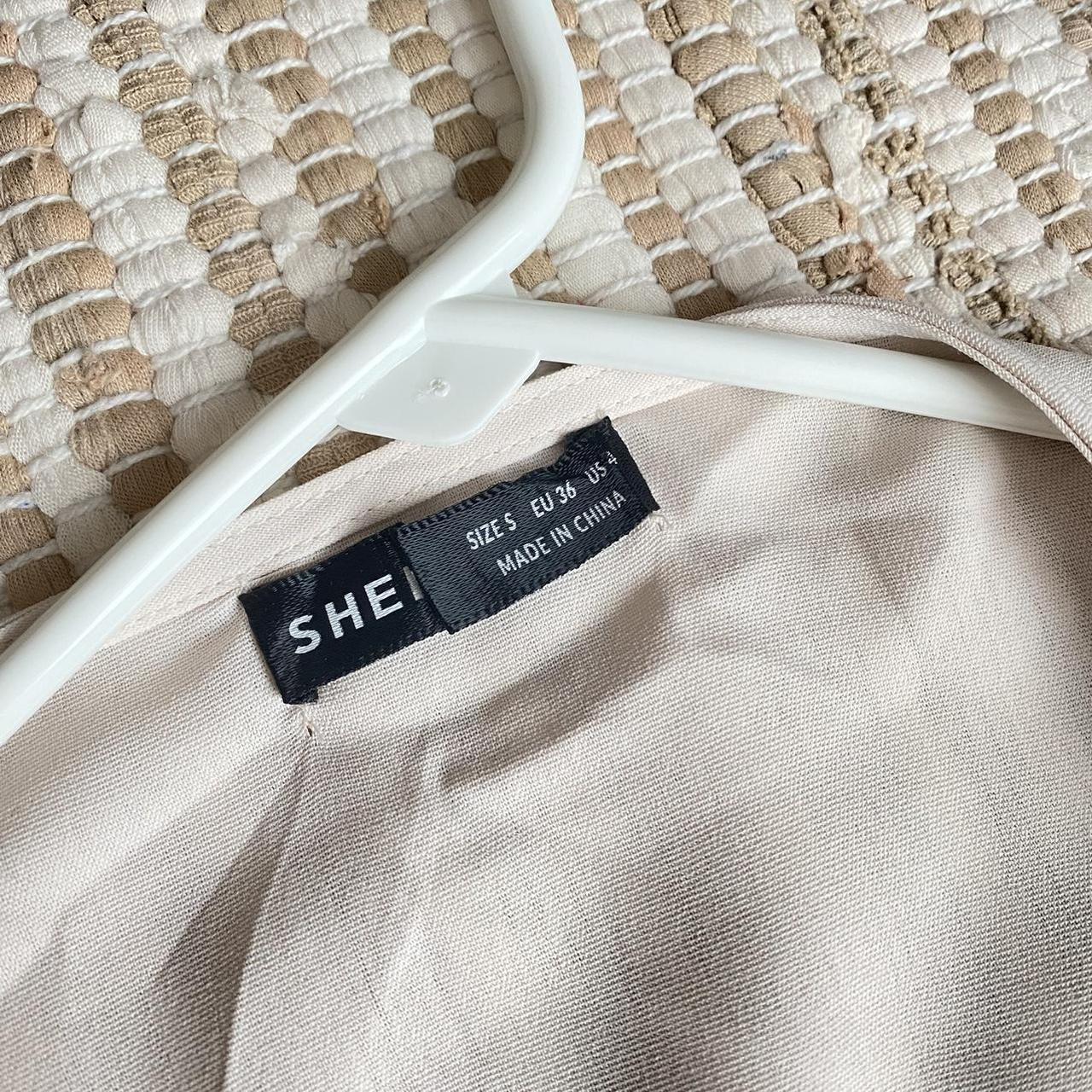 Shein cream colored tie front summer dress Size:... - Depop