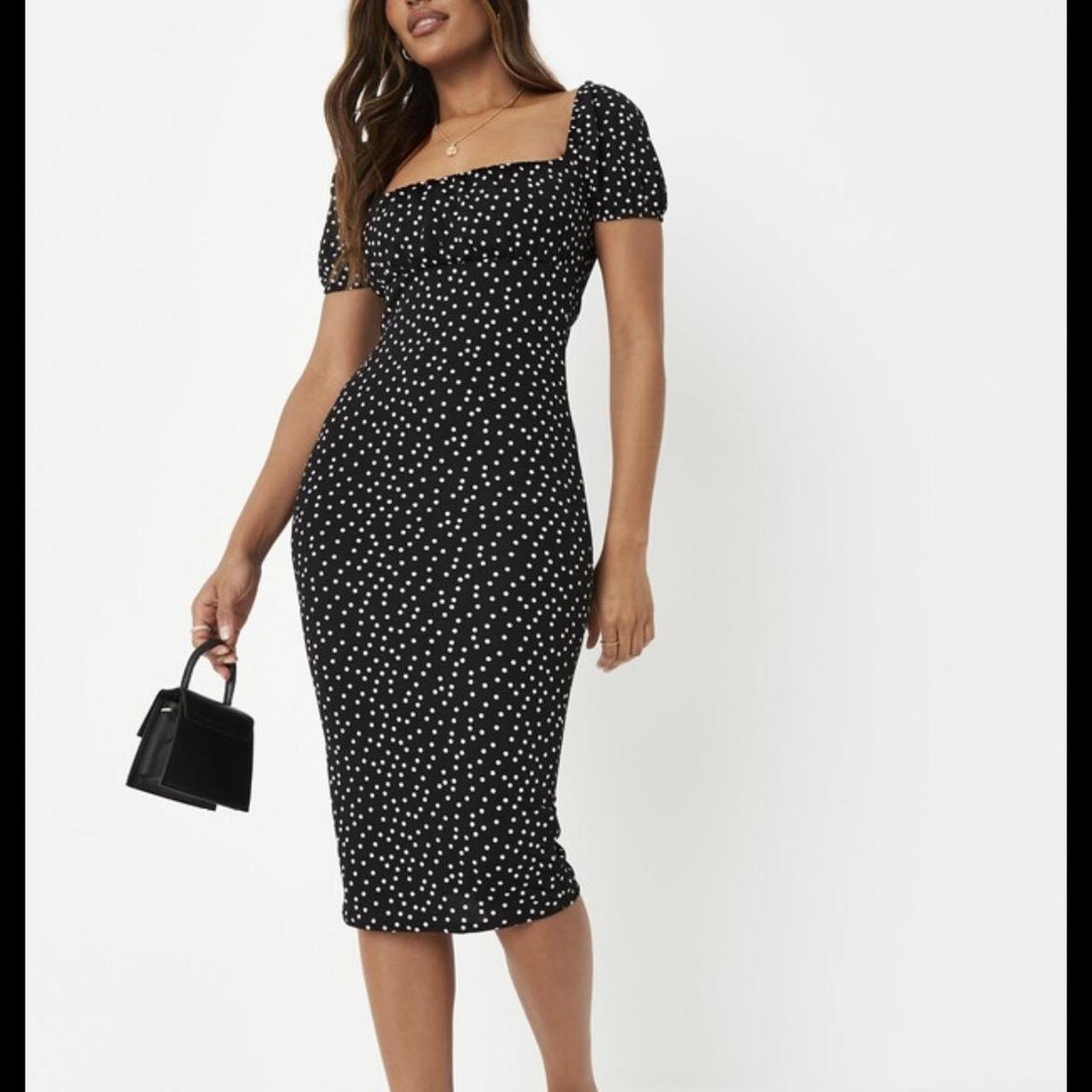 Missguided Women's Black and White Dress | Depop