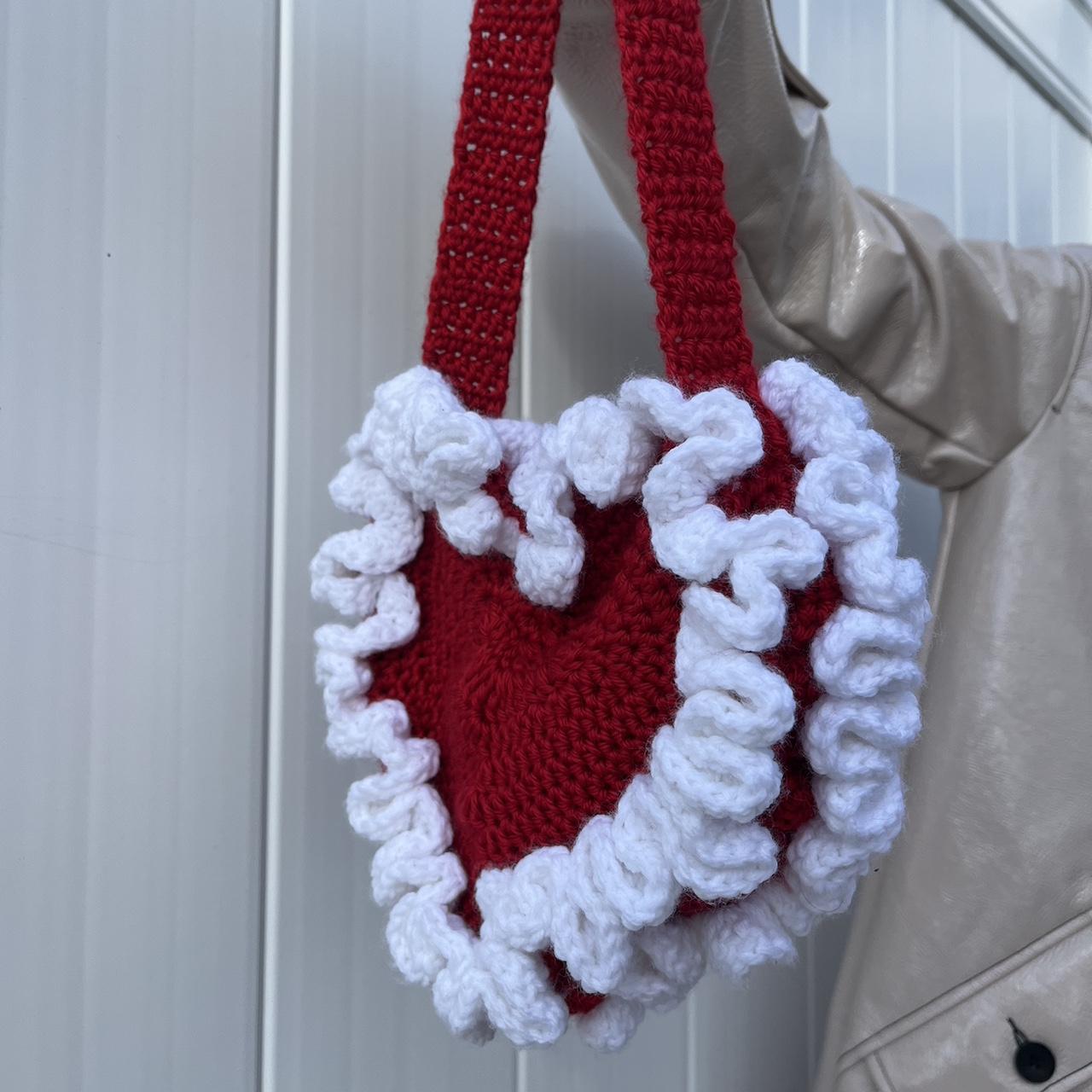 Red heart with ruffles mini bag 👀 ️💋 First photo is... - Depop