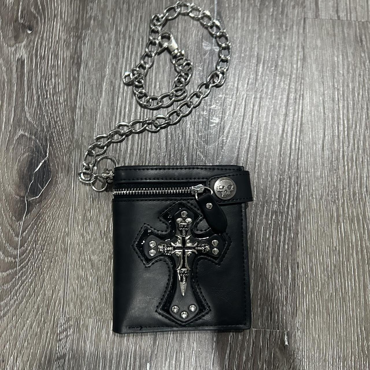 Black Cross Wallet - Depop