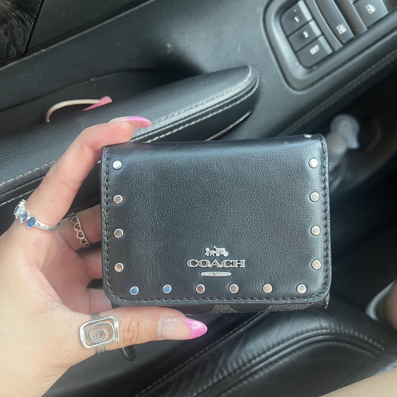 Coach Women's Black and Silver Wallet-purses | Depop