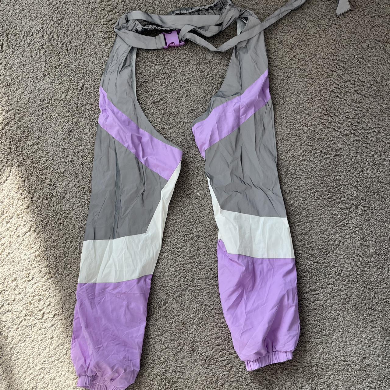 iheartraves reflective purple chaps. Note there are... - Depop
