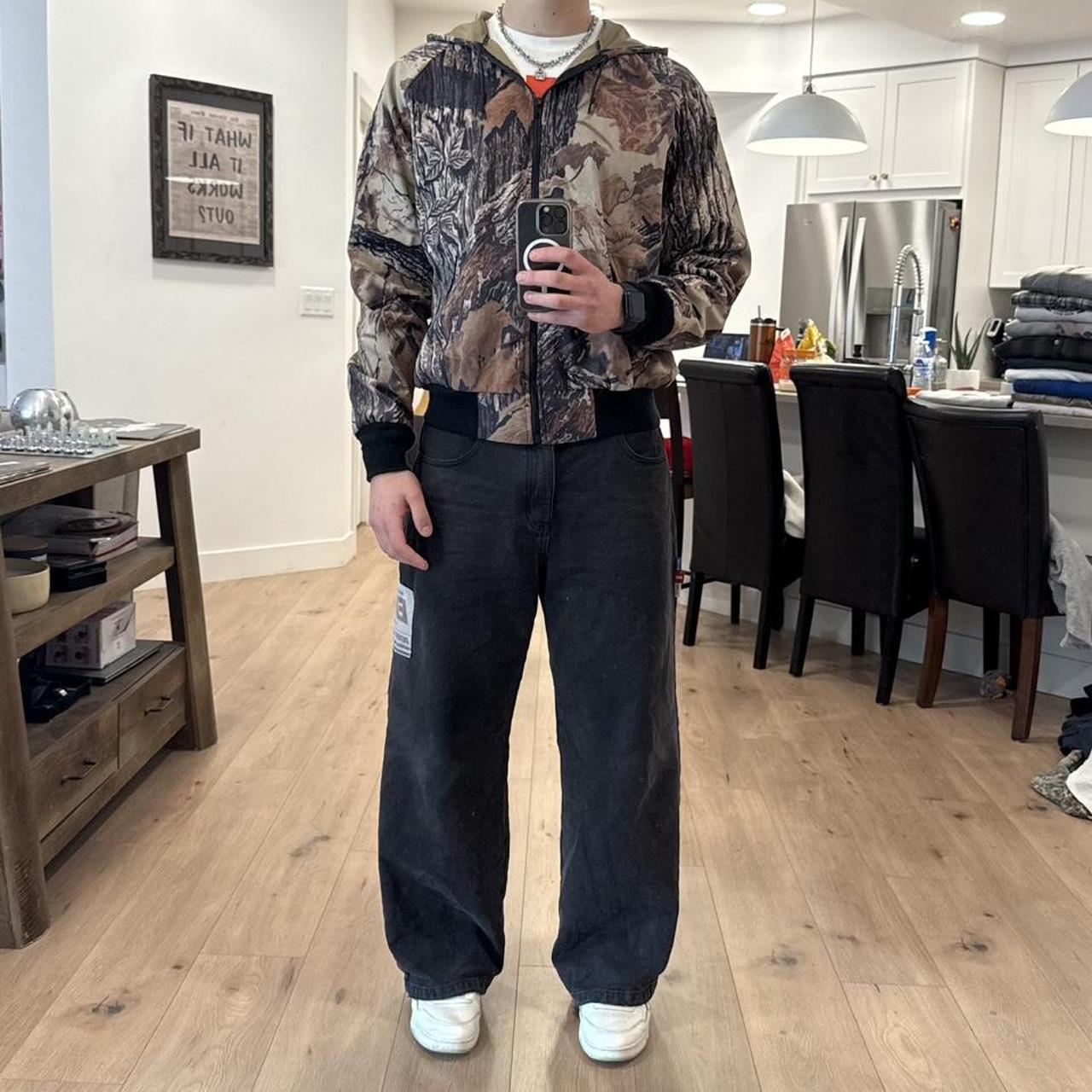 90’s Camouflage zip-up hoodie with a streetwear vibe... | Depop