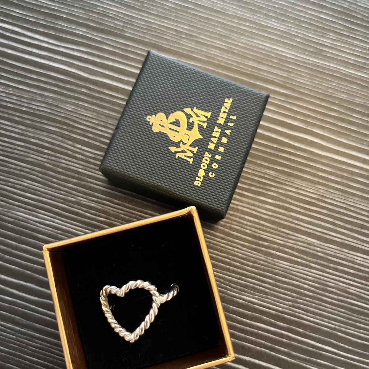 Bloody Mary Metal Twisted Heart Ring size... - Depop