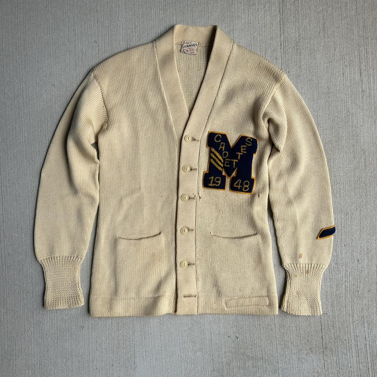 VINTAGE 1940s LETTERMAN AWARD VARSITY CARDIGAN... | Depop