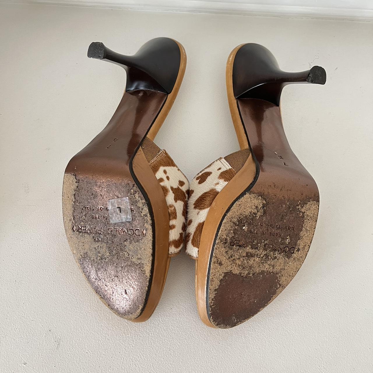 Designer cow hide stiletto heels American size 7... - Depop