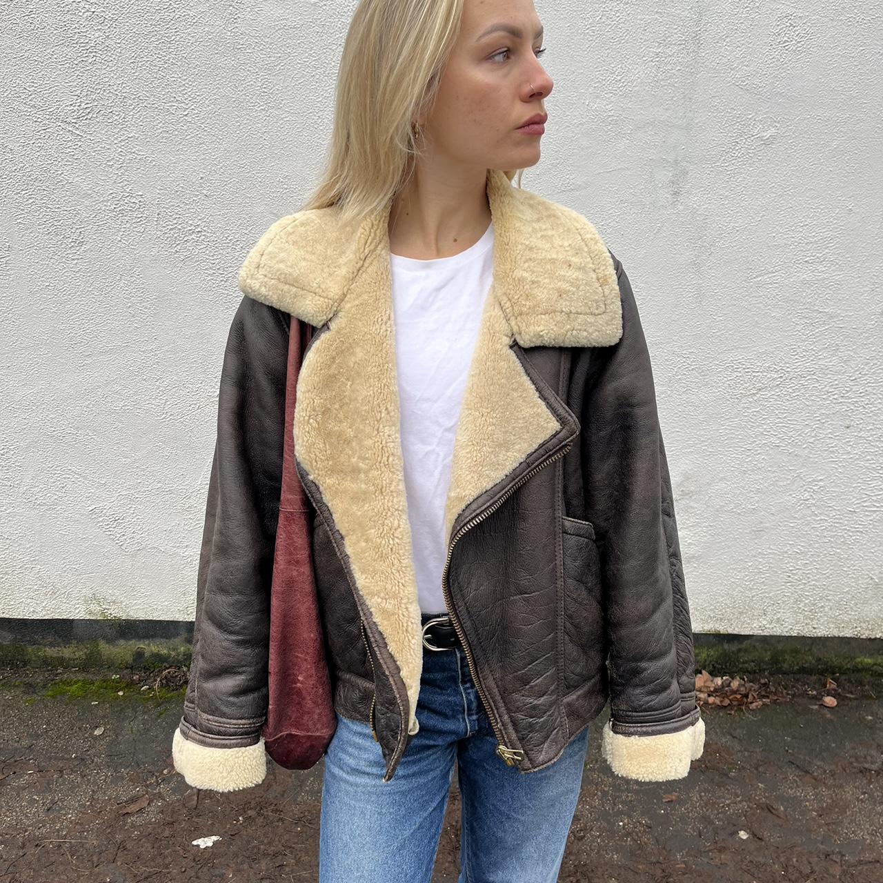 Vintage Aviator Sheepskin Jacket Stunning quality... - Depop