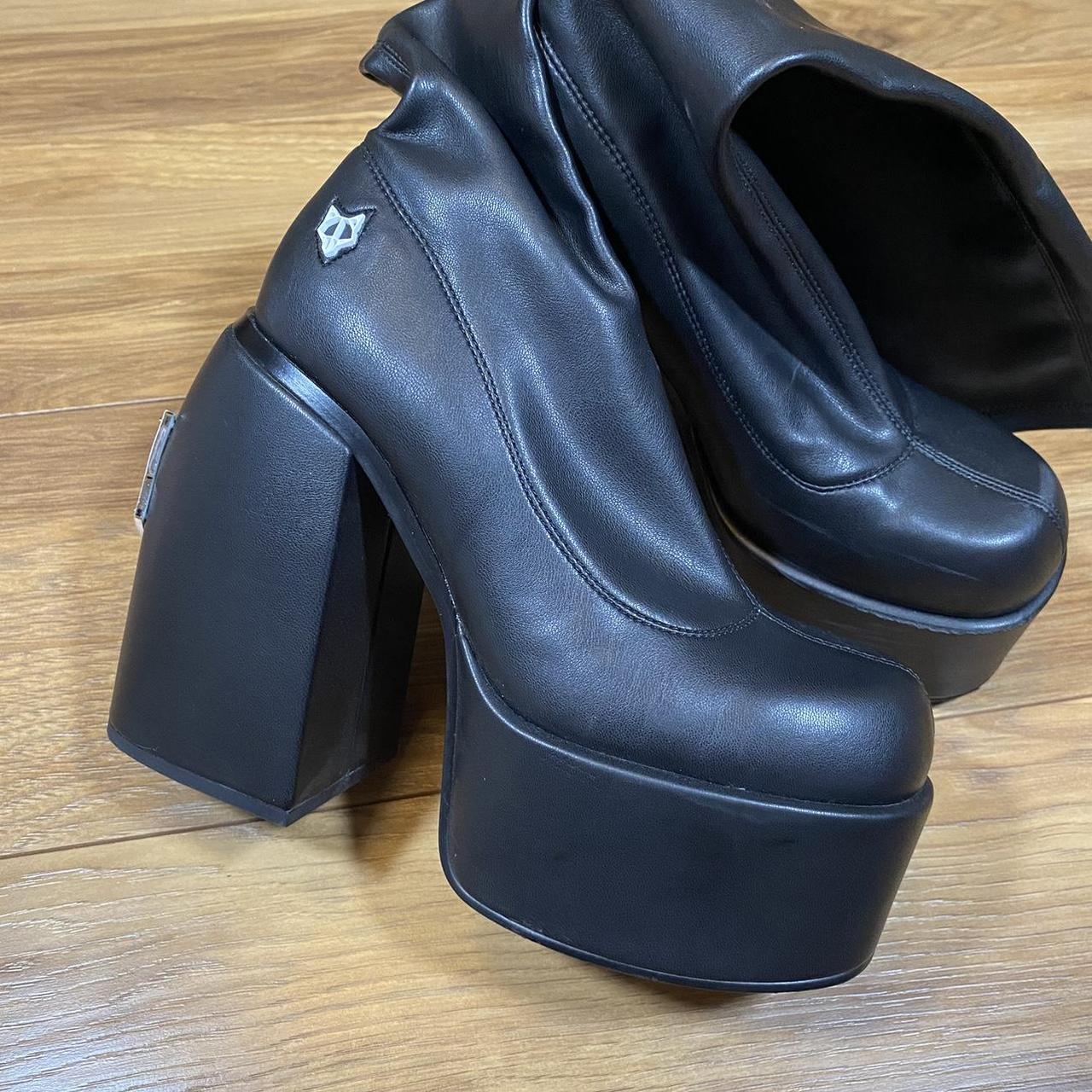naked wolfe platform chunky heel black leather... - Depop