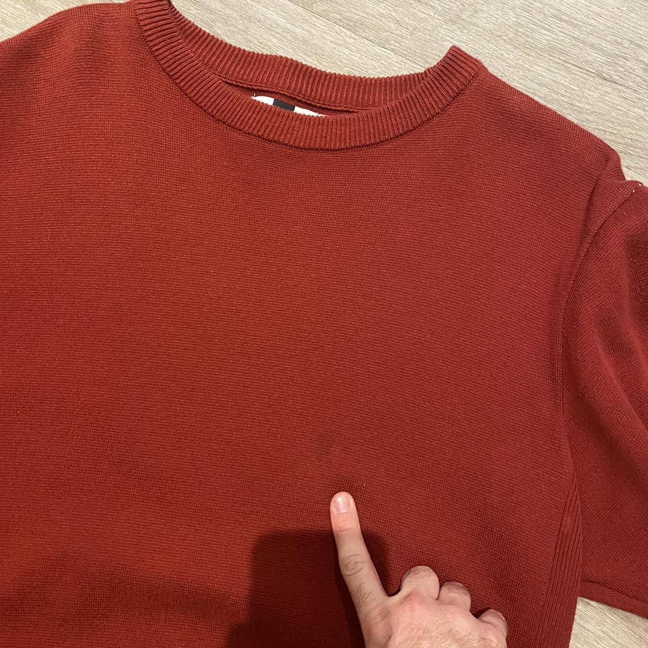 Large topman thick knit red jumper with decent... - Depop