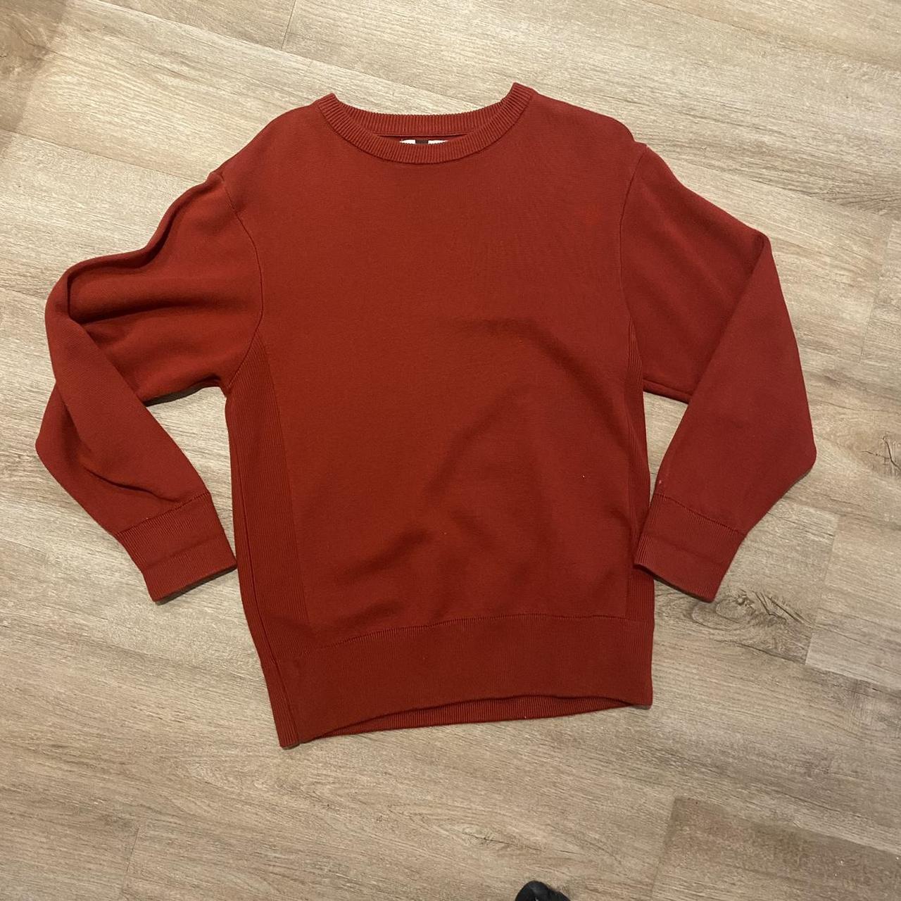 Large topman thick knit red jumper with decent... - Depop