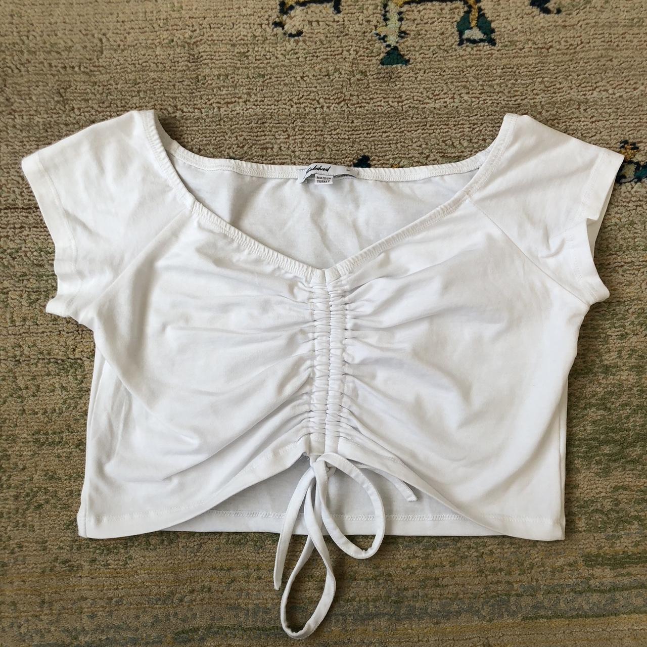 White ruched crop top from Subdued! Great for summer... - Depop