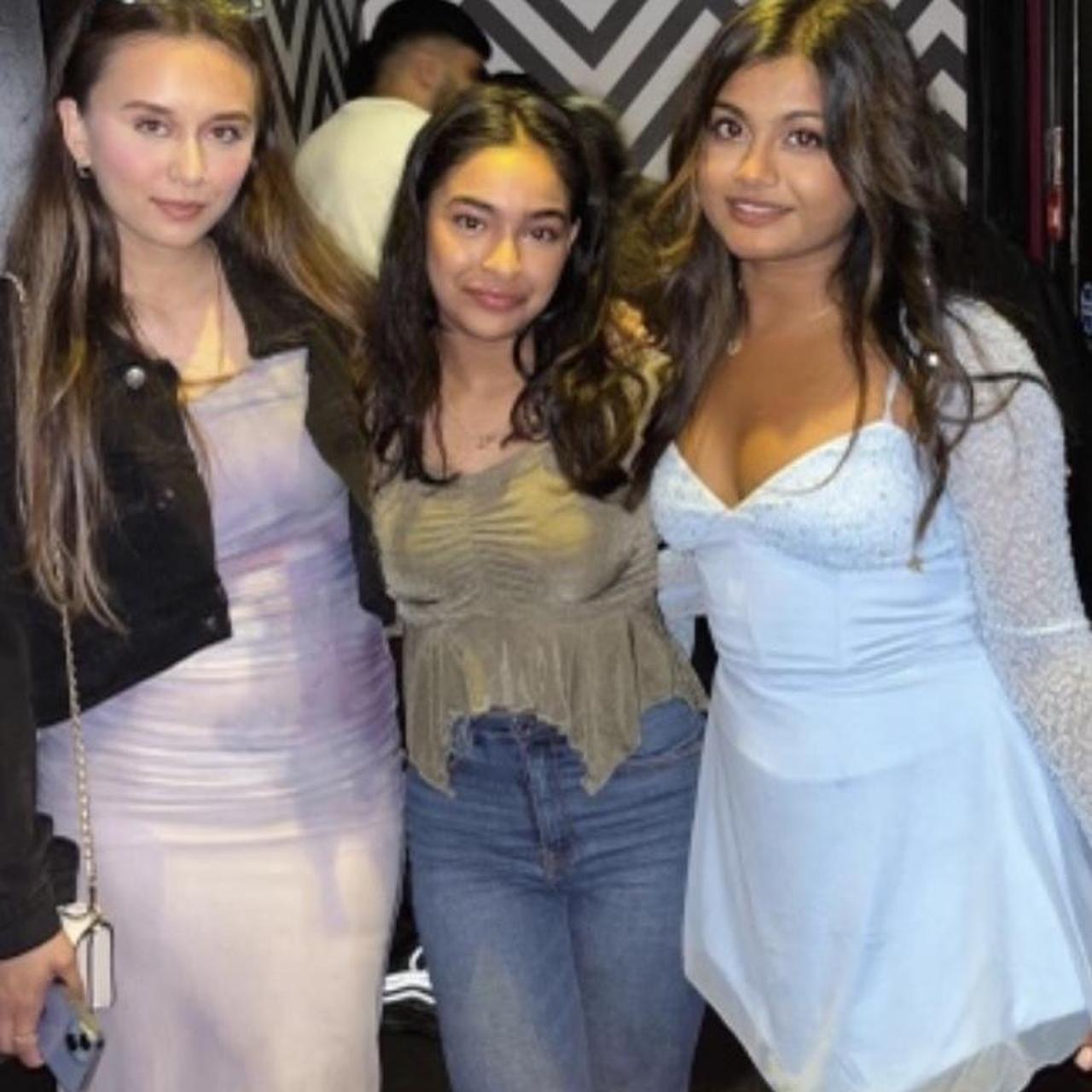 OH POLLY NAPLES Embellished Long Sleeve Angled Hem... - Depop