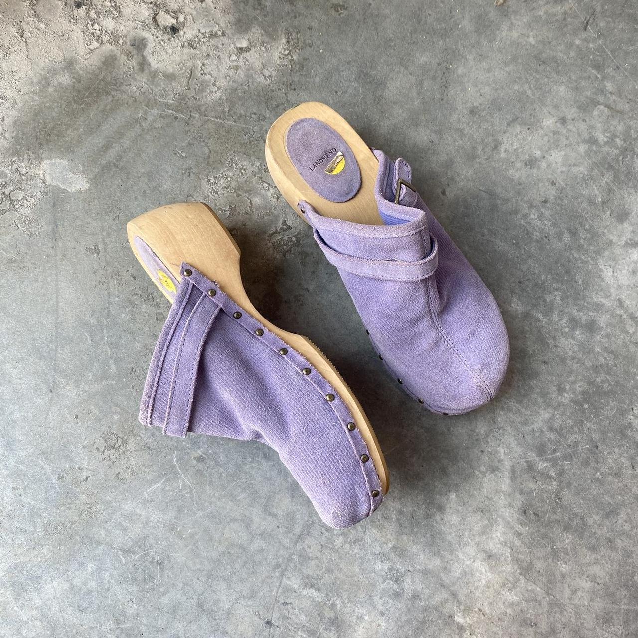 Lands' End Women's Purple Clogs | Depop