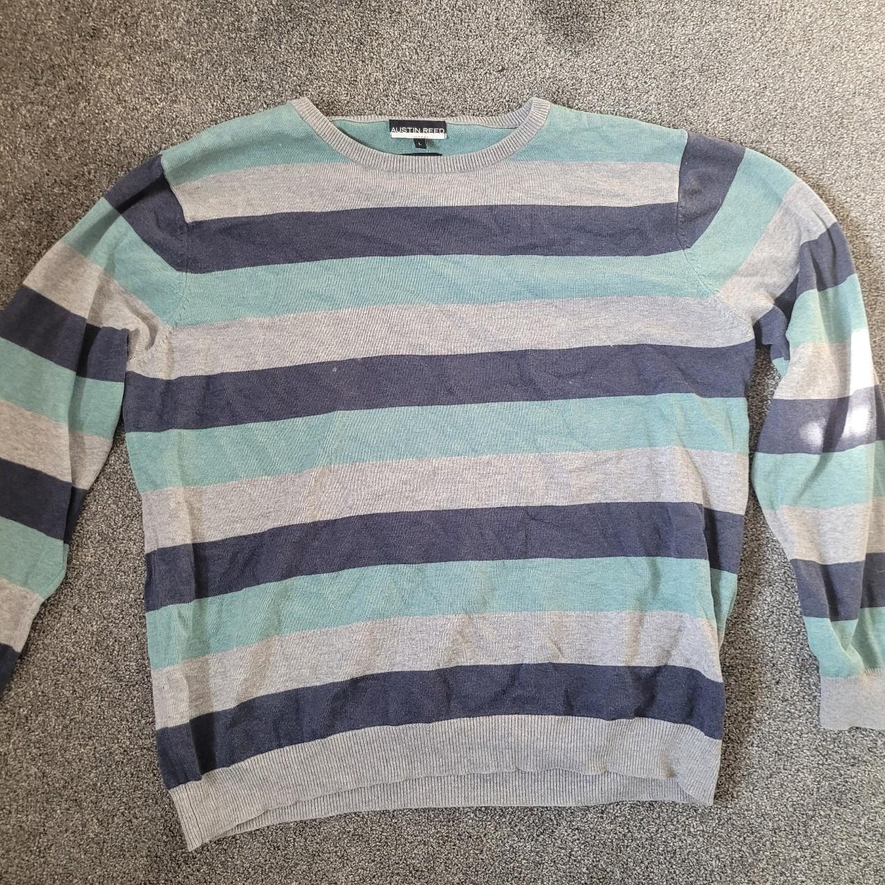Men's stripey knit jumper Size l Open to offers,... - Depop