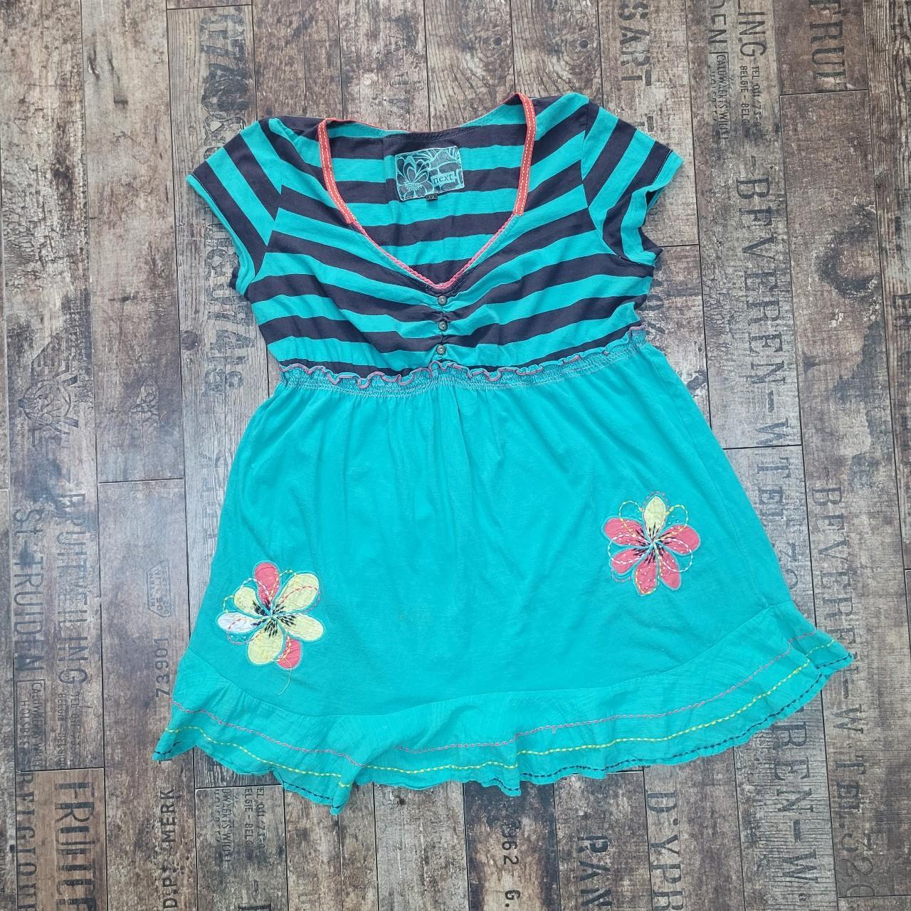 Adorable twee 2000s babydoll top in teal with... | Depop