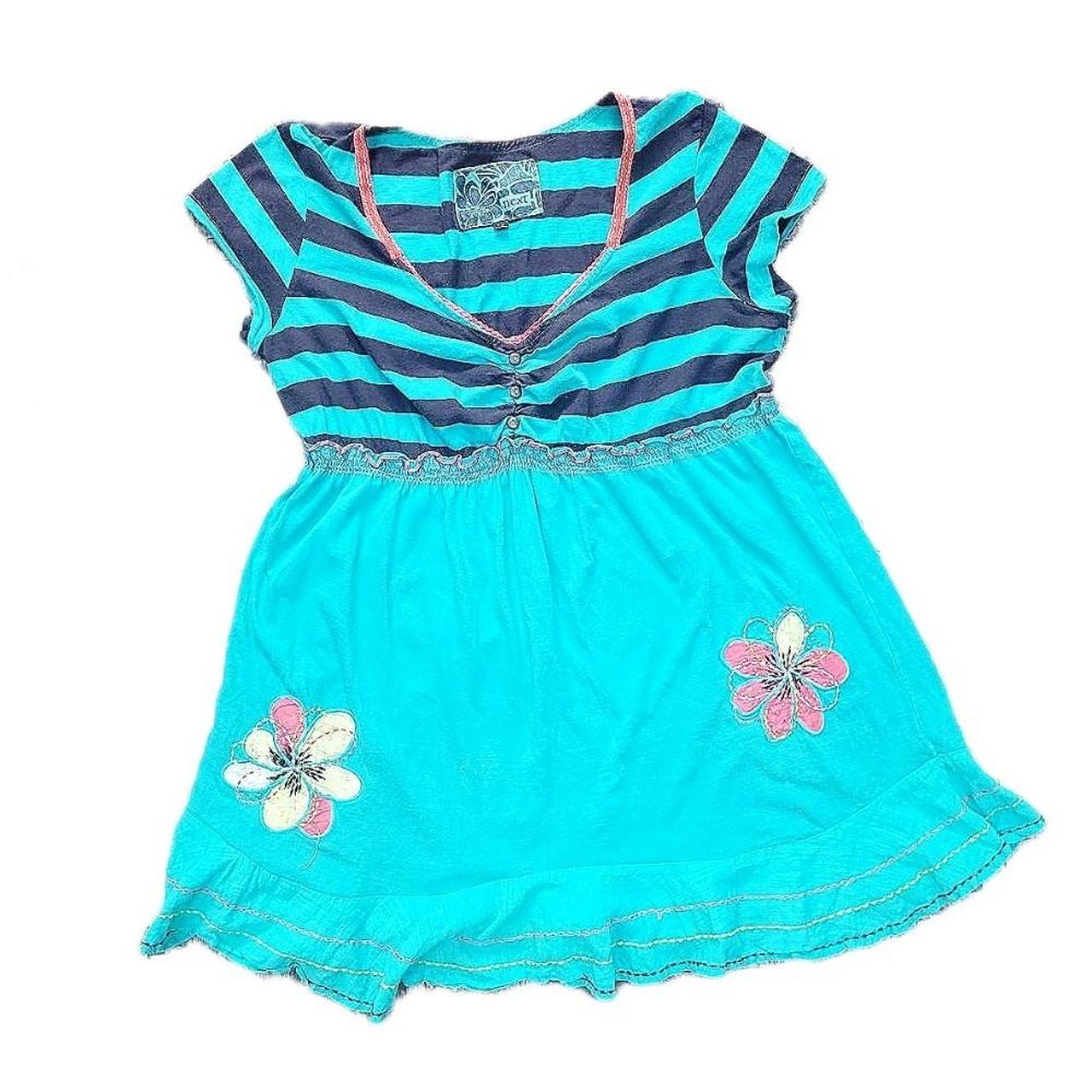 Adorable twee 2000s babydoll top in teal with... | Depop