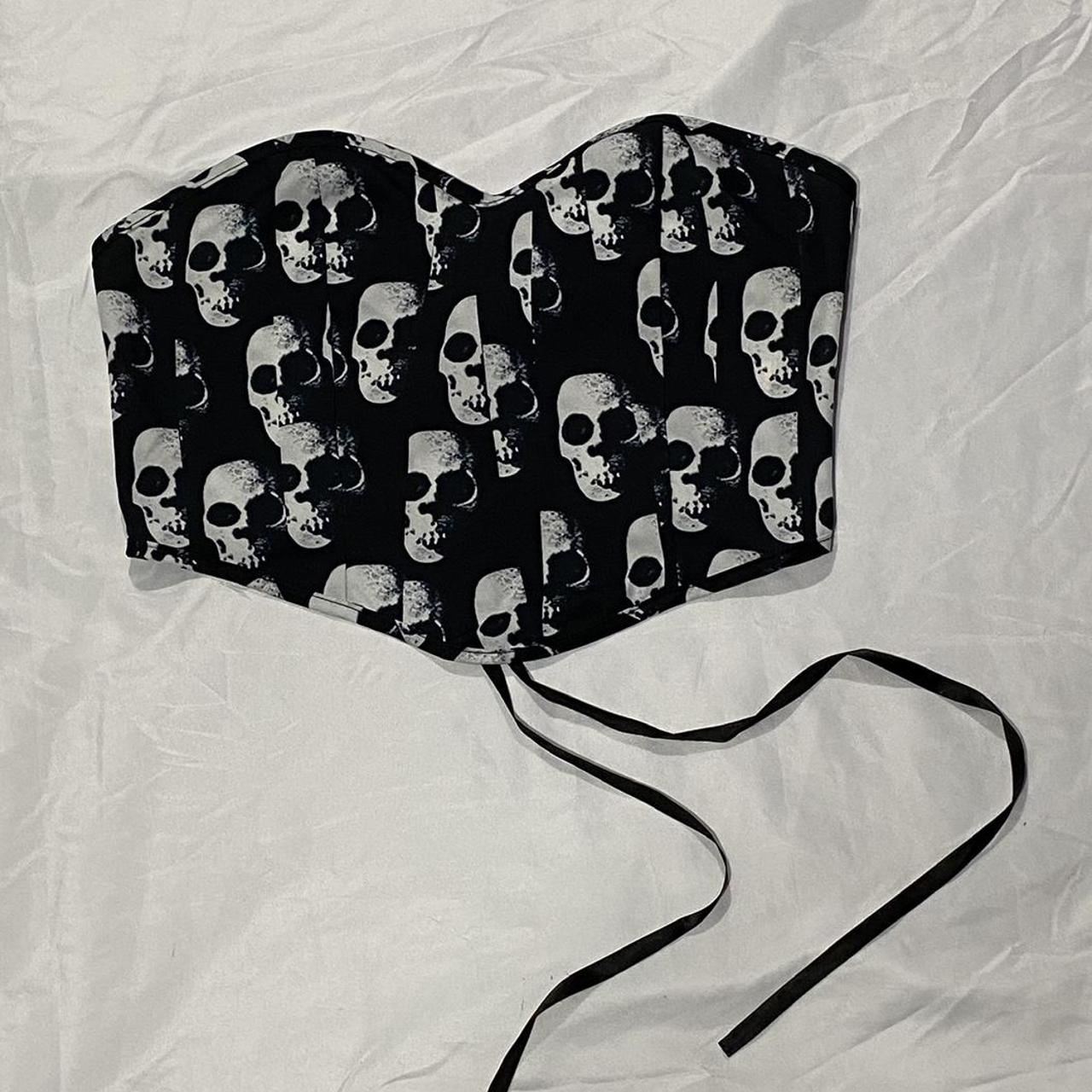 Skull Corset Top Size Large #skull #corset... - Depop