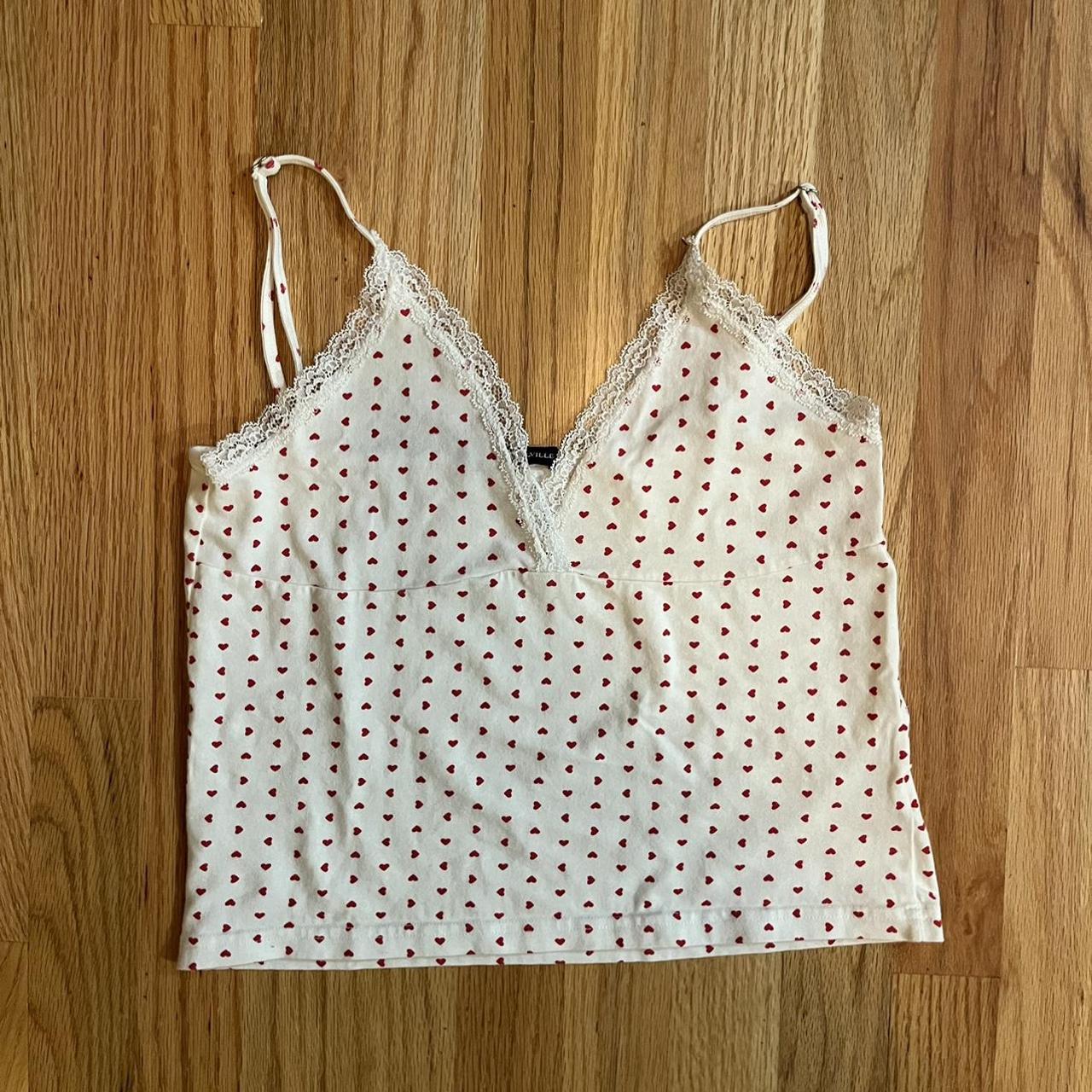 Brandy Melville Amara Heart Tank. In great... - Depop