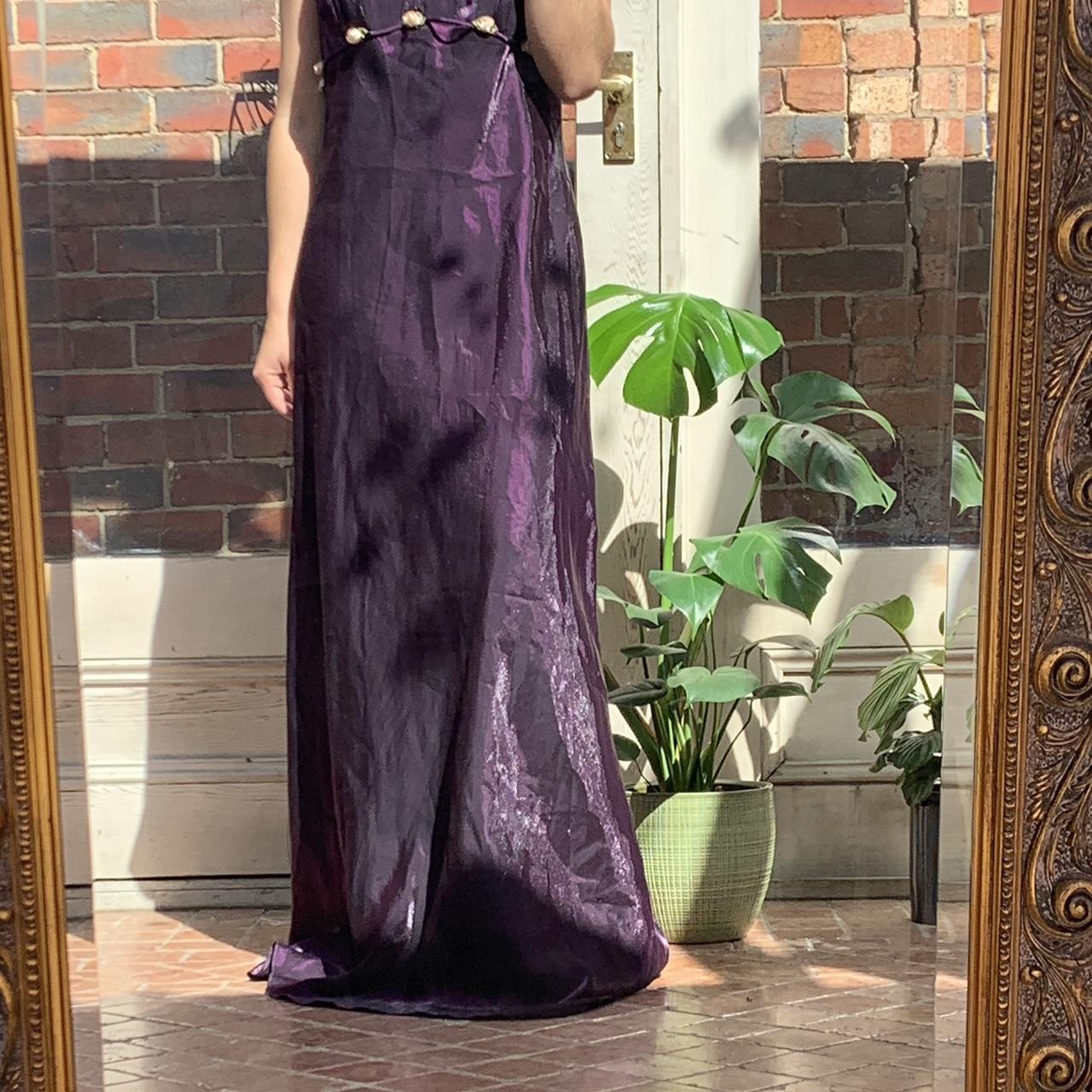 Ethereal purple vintage formal silk dress - minor... - Depop