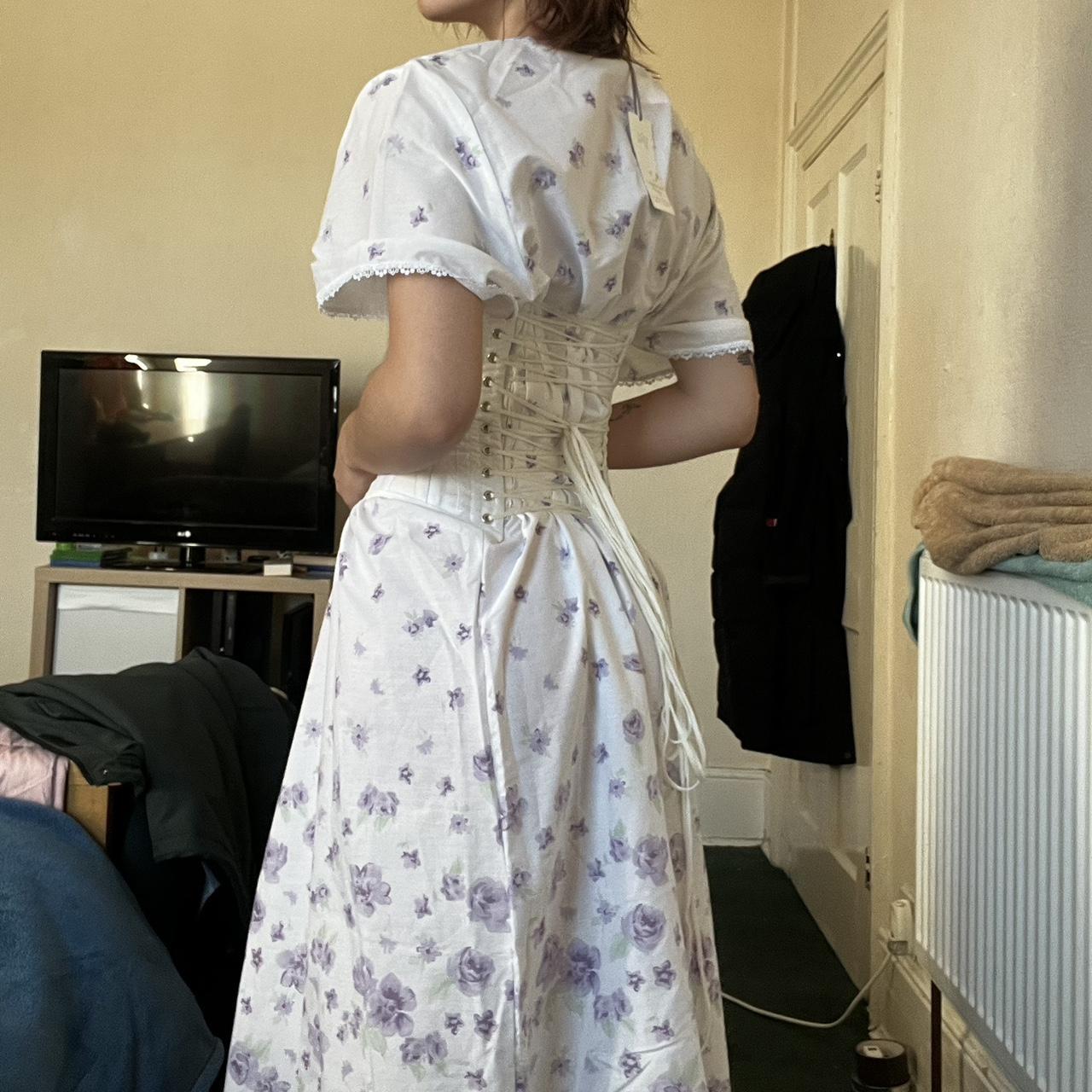 Nightgown cottagecore victorian style flowered dress... - Depop